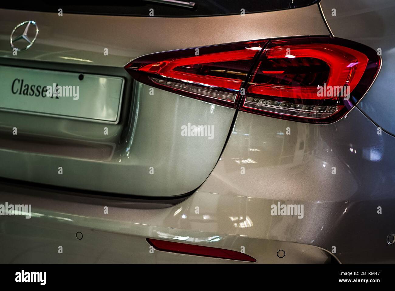 Bayonne, France, 20 December, 2019. Back view of a Mercedes Benz Class ...