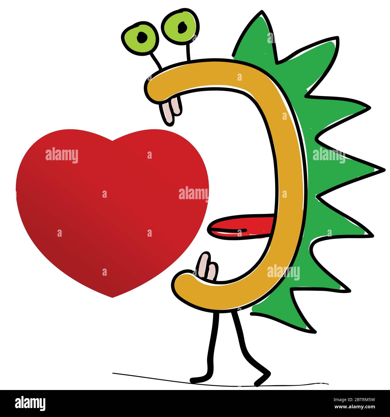 heart with creature illustration in colorful Stock Vector Image & Art ...