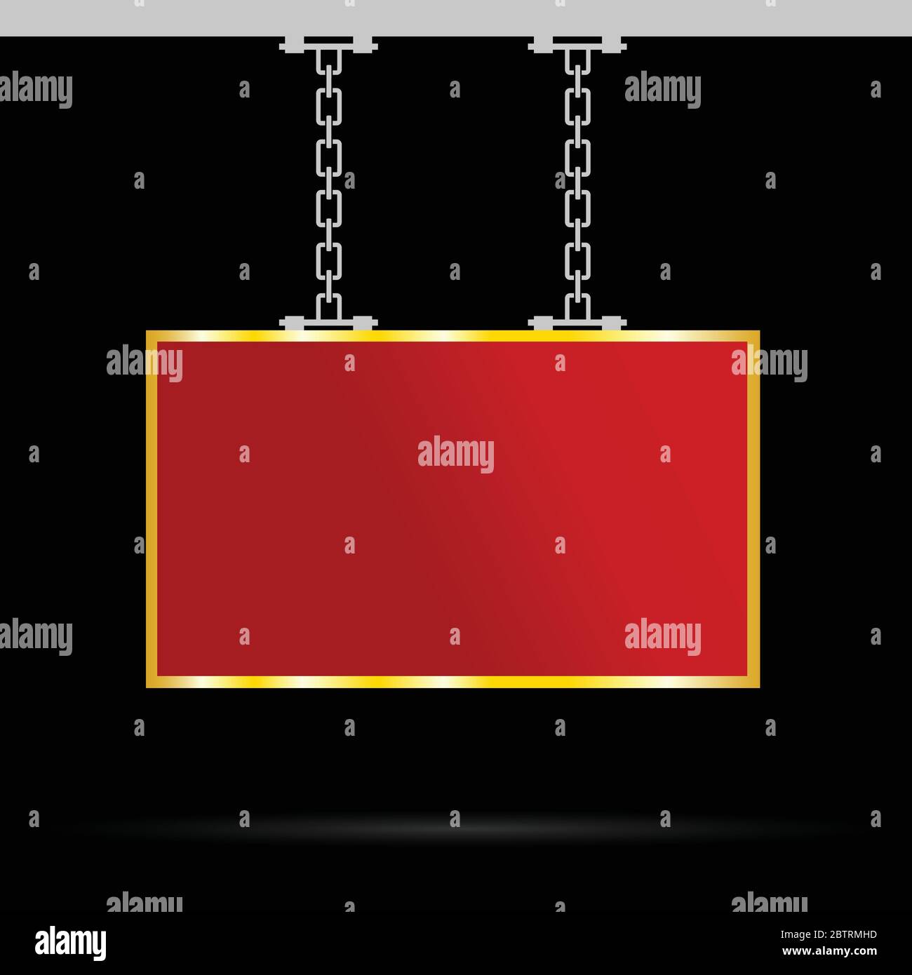 signboard on chain illustration in red and gold color Stock Vector ...