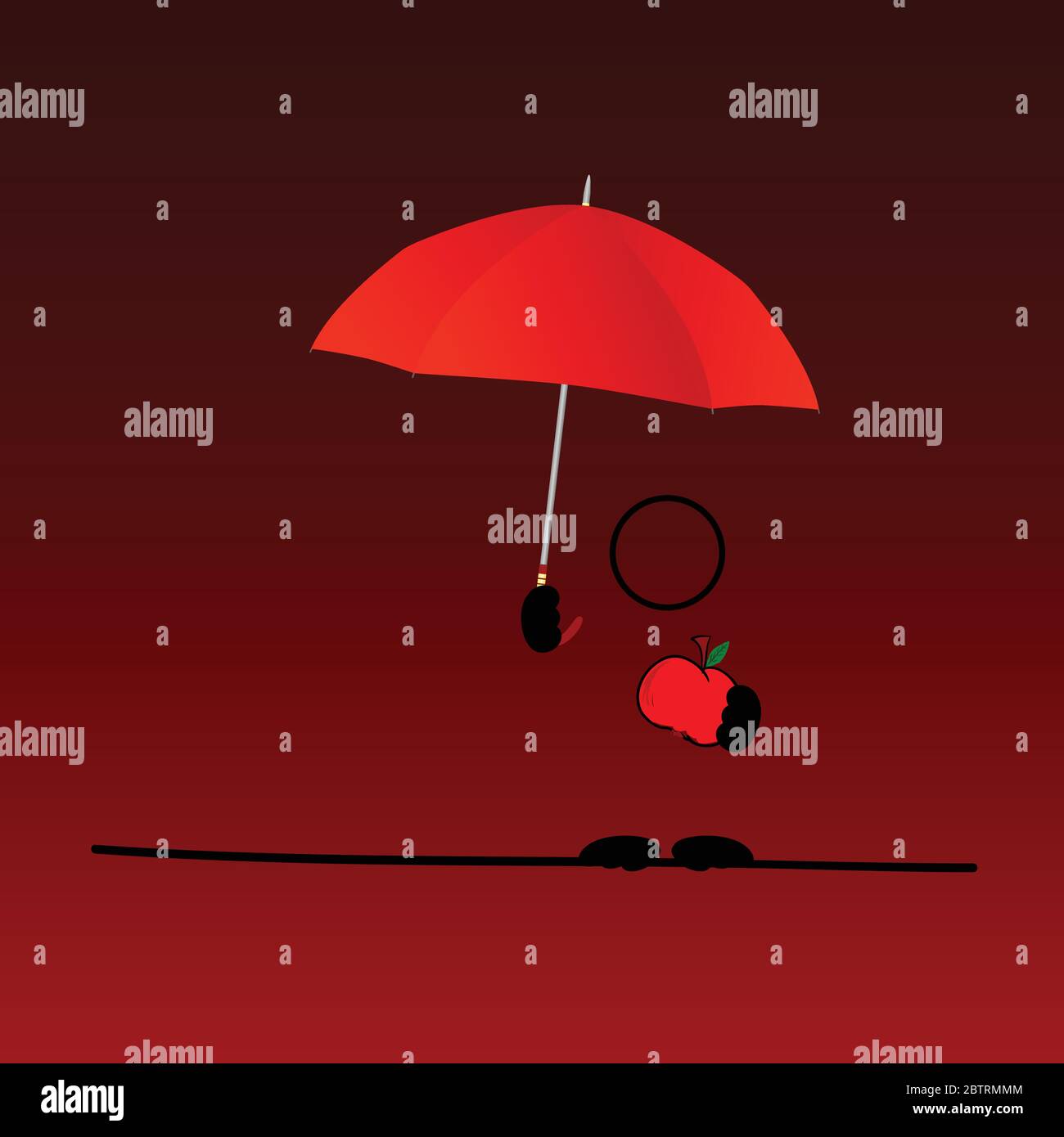 Man with red umbrella Stock Vector Images - Alamy