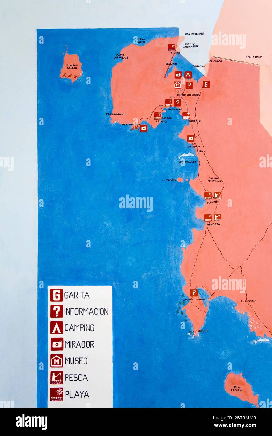Map at Reserva Nacional De Paracas, Greater Pisco City, Ica Region ...