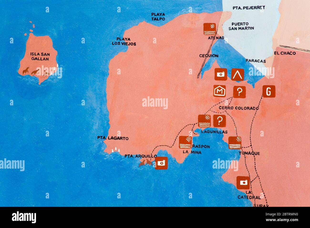 Map at Reserva Nacional De Paracas, Greater Pisco City, Ica Region ...