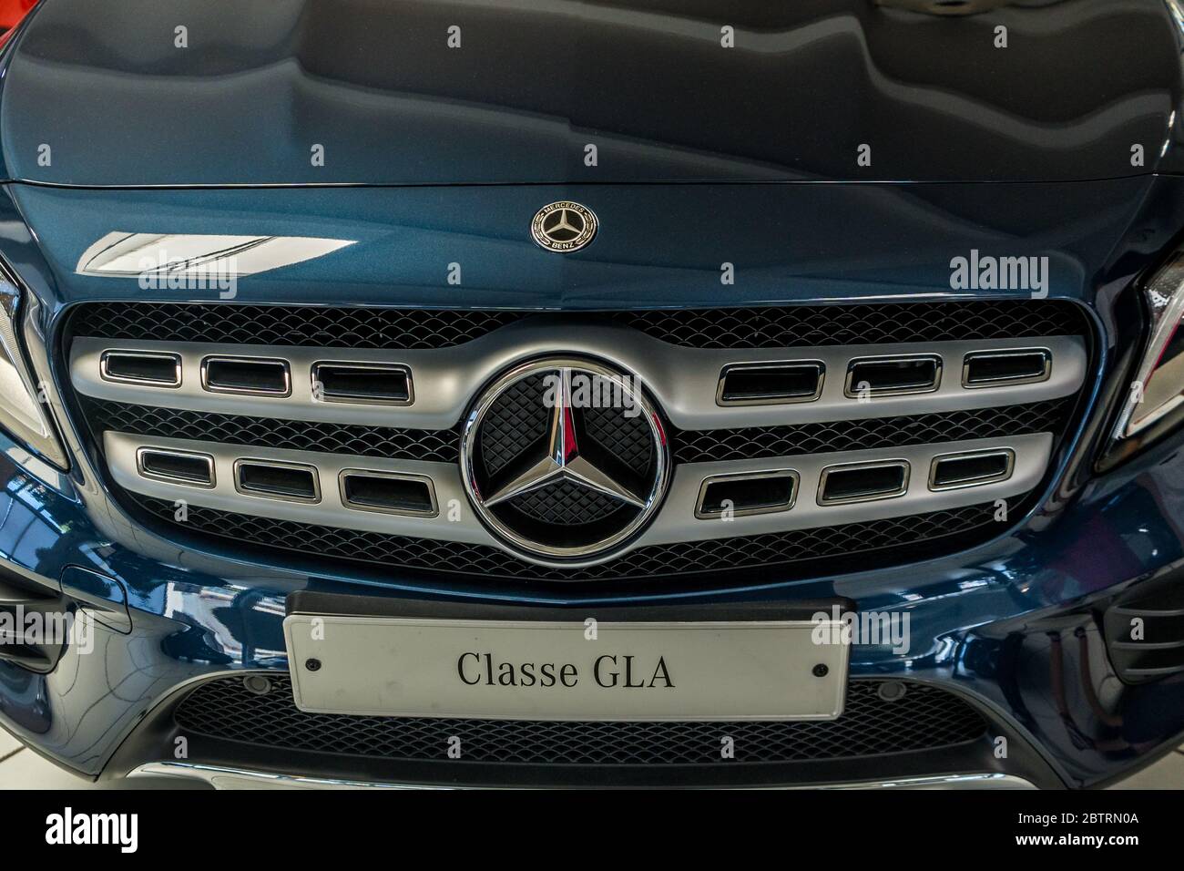 Bayonne, France, 20 December, 2019. Front view of a Mercedes Benz Class ...