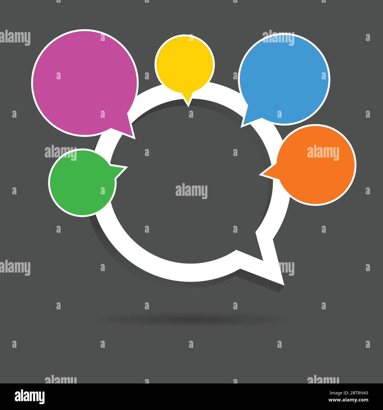 speech bubble emty pointer five color illustration Stock Vector Image ...