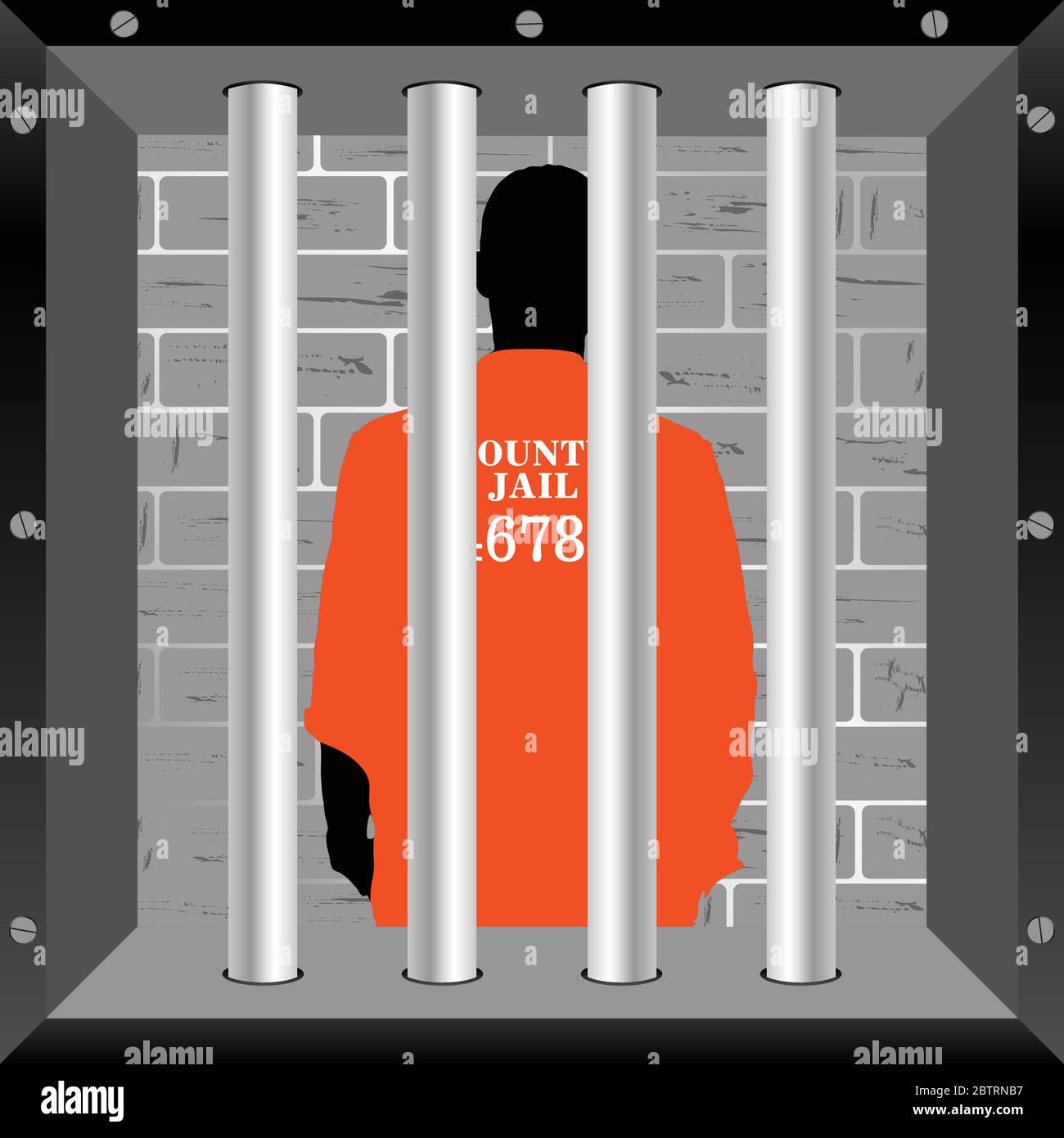 prisioner in cell illustration in colorful Stock Vector Image & Art - Alamy