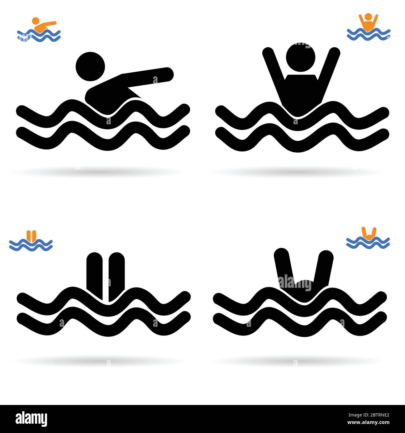 swimming icon vector in colorful Stock Vector Image & Art - Alamy