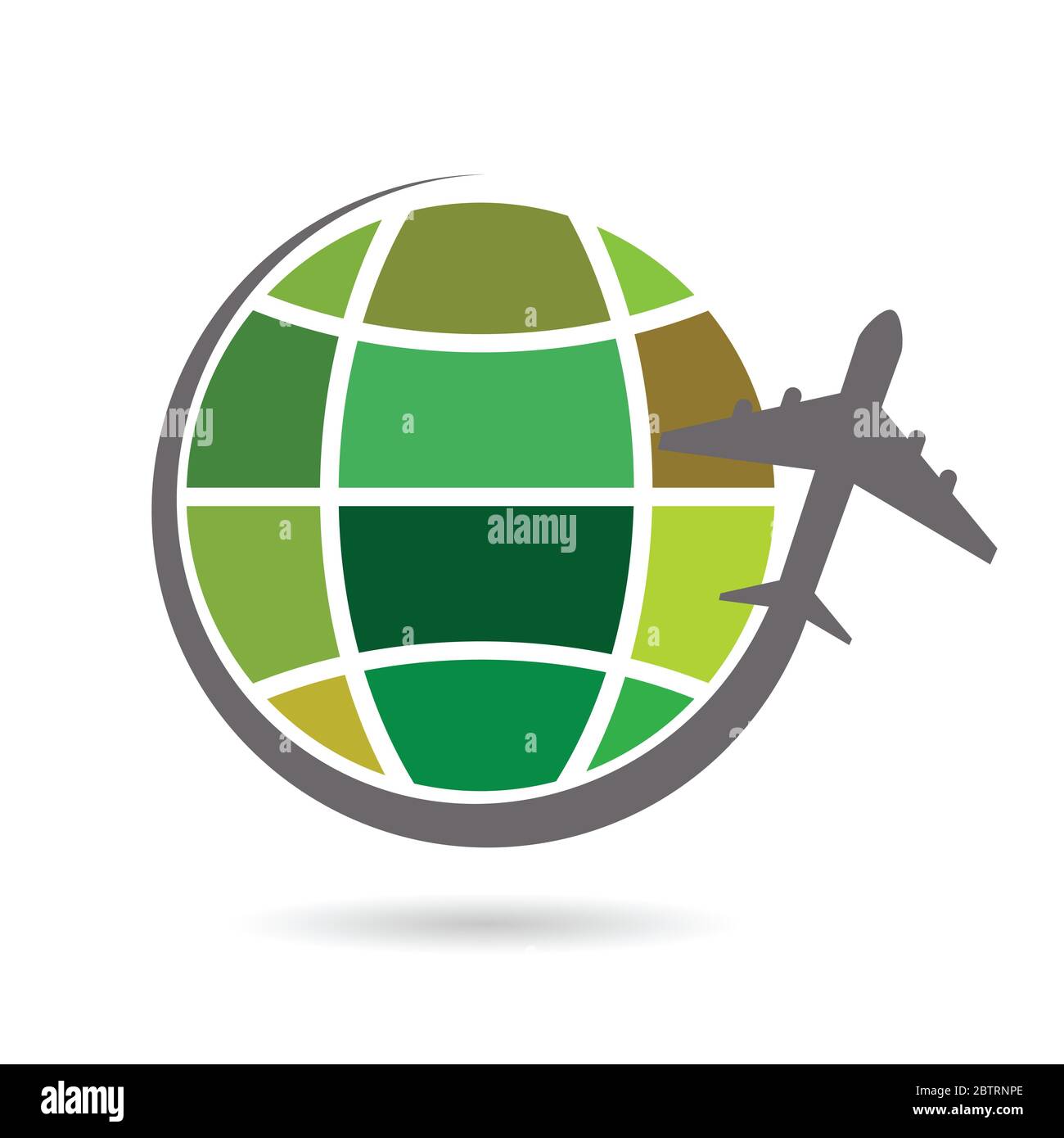 planet earth with airplane color vector illustration Stock Vector Image ...