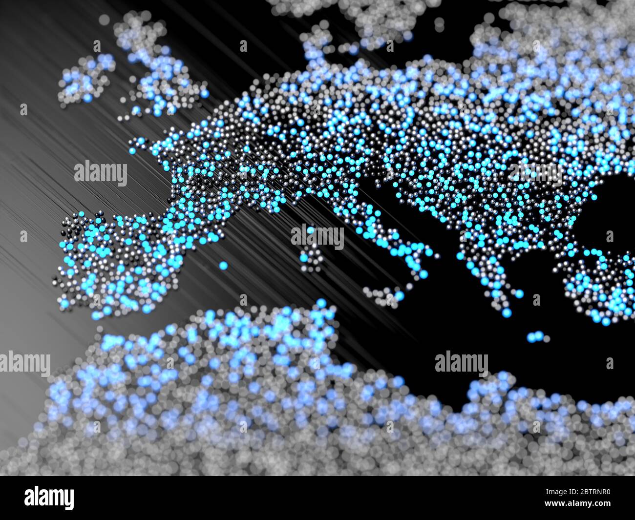 Close-up on an Europe map made of decorative and design little metallic ...