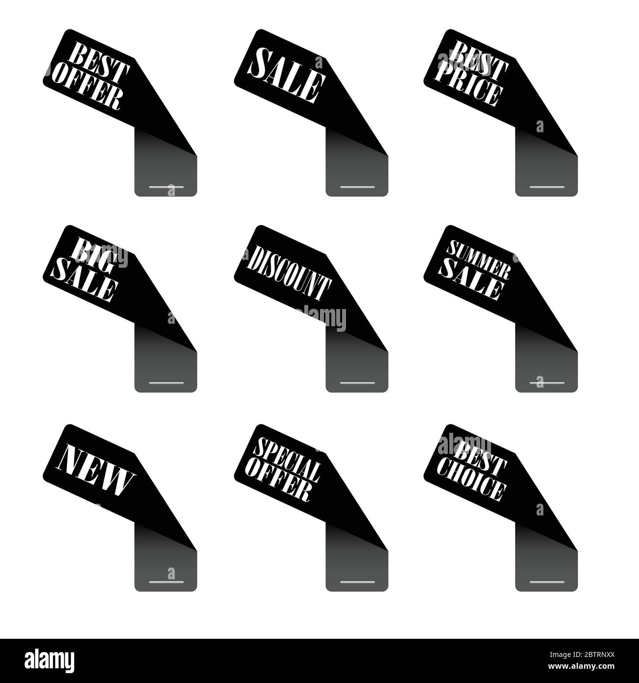 sticker best offer vector in black color on white Stock Vector Image ...