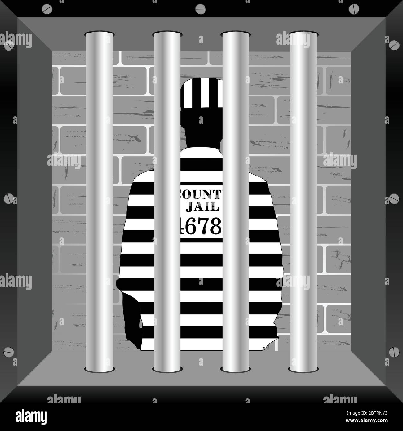 Man in jail cell Stock Vector Images - Alamy