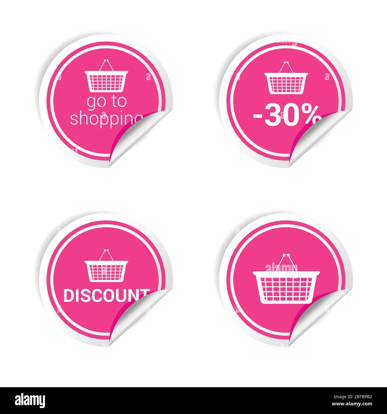 sticker of shopping pink vector Stock Vector Image & Art - Alamy