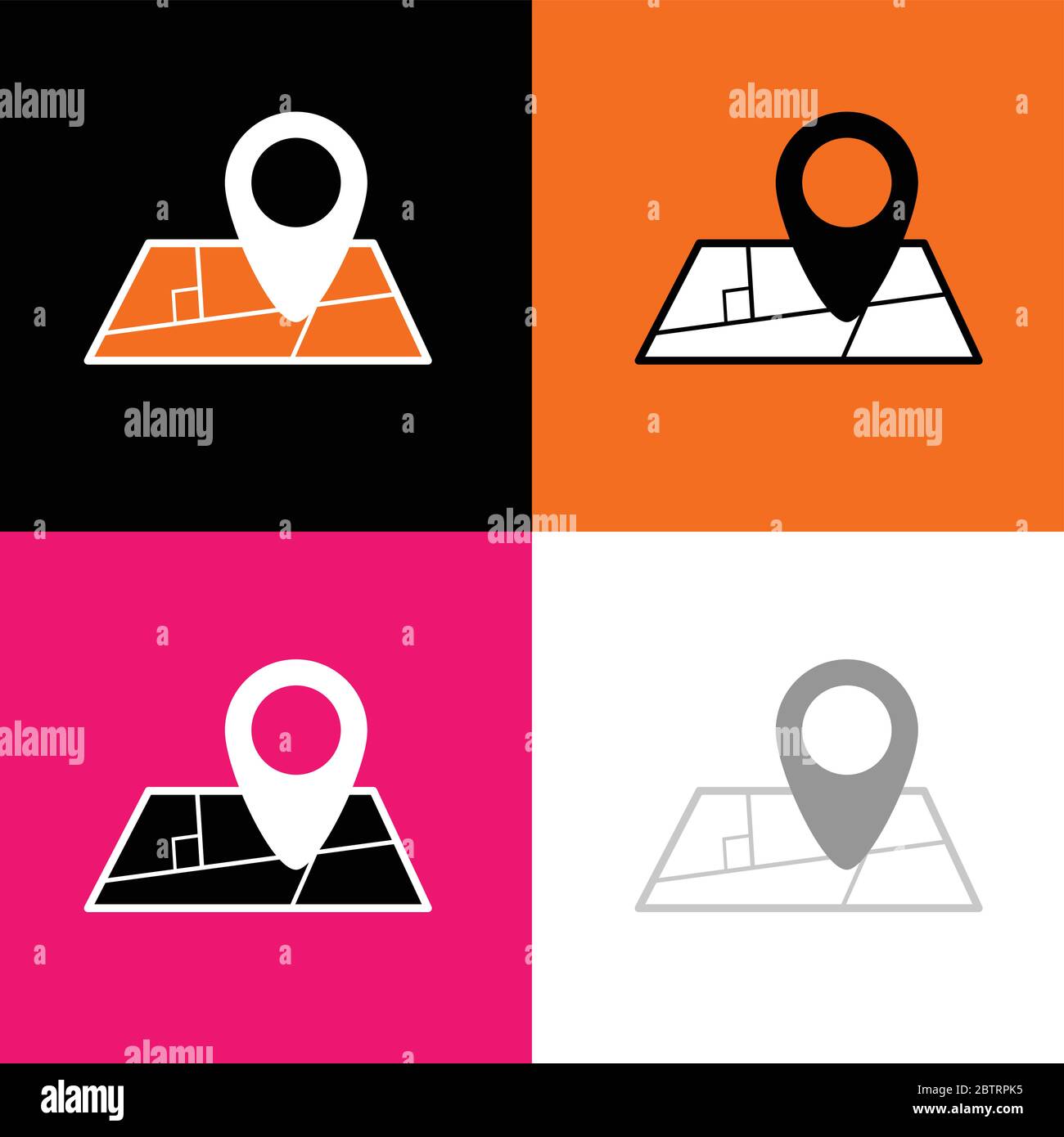Orange location pointer Stock Vector Images - Alamy
