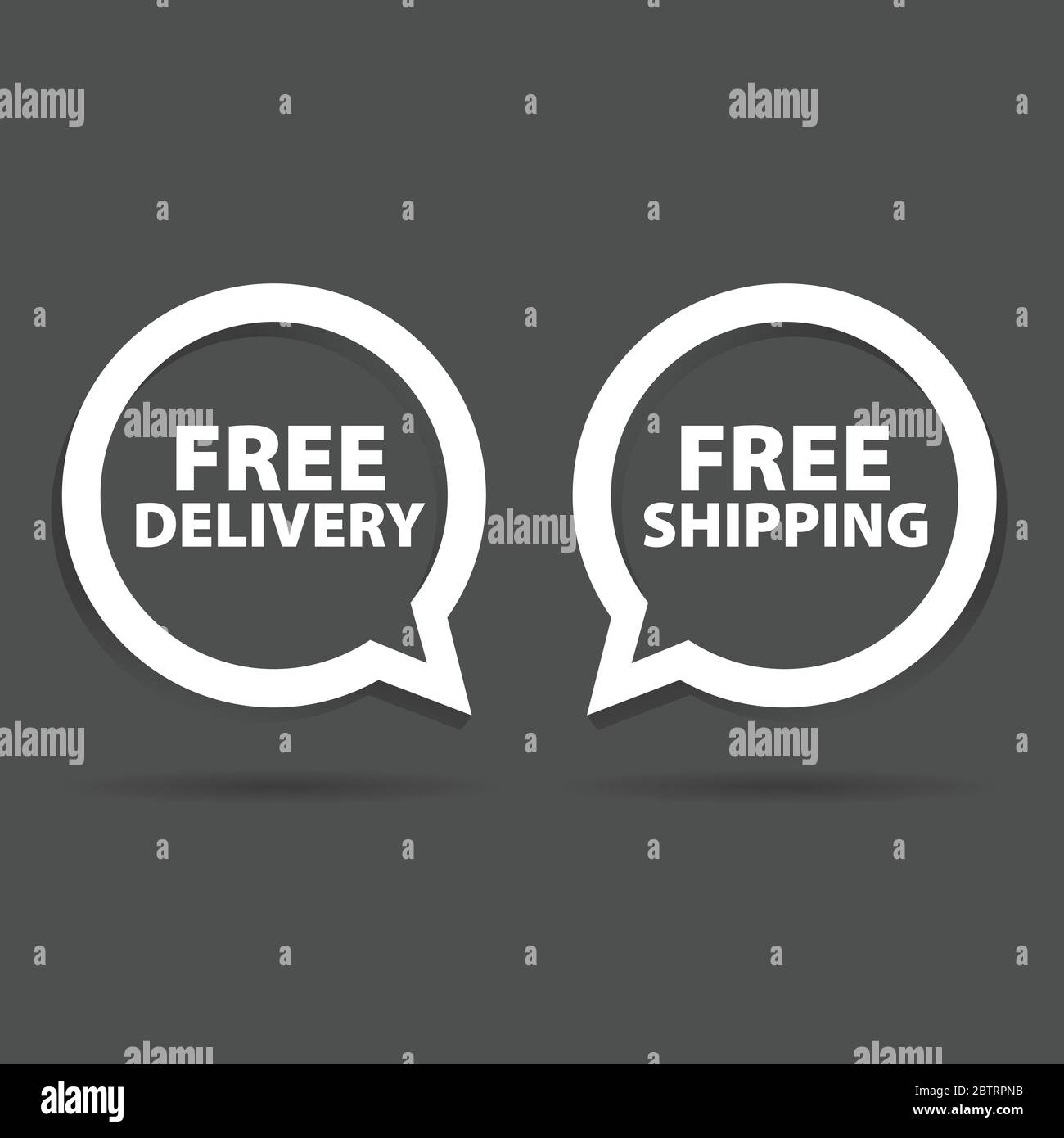 speech bubble of free delivery and shipping vector in grey Stock Vector ...