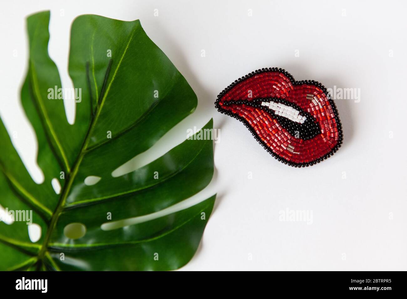 Red lips teeth full frame hi-res stock photography and images - Alamy