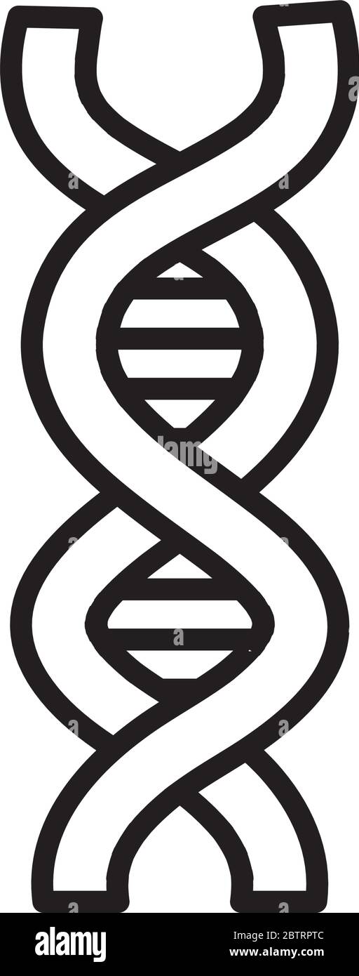 DNA chain icon over white background, line style, vector illustration ...