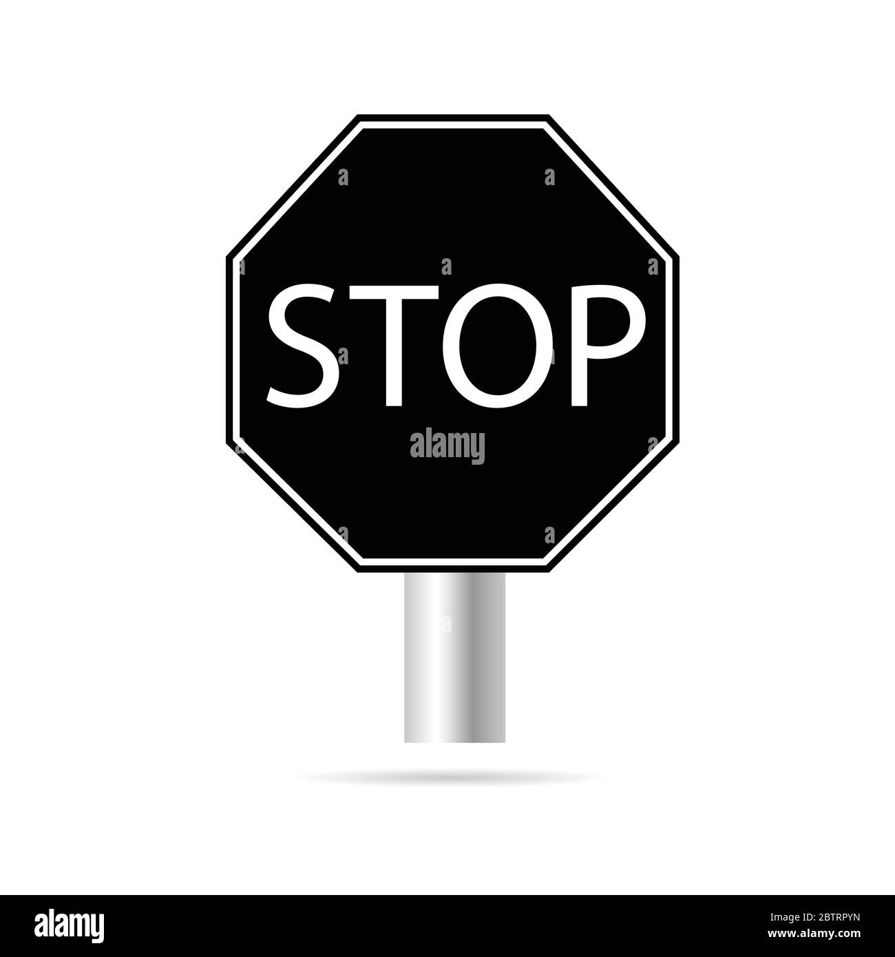 stop signboard vector in black color Stock Vector Image & Art - Alamy