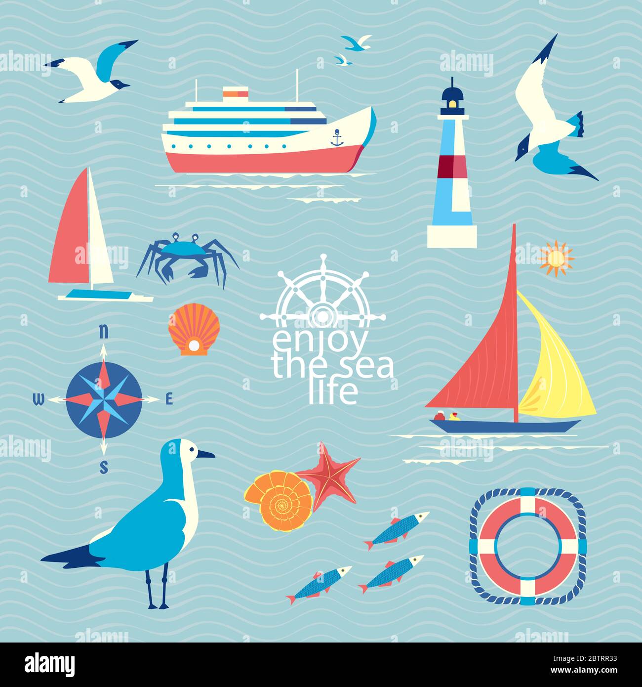 Adventure nautical background vintage Stock Vector Images - Alamy