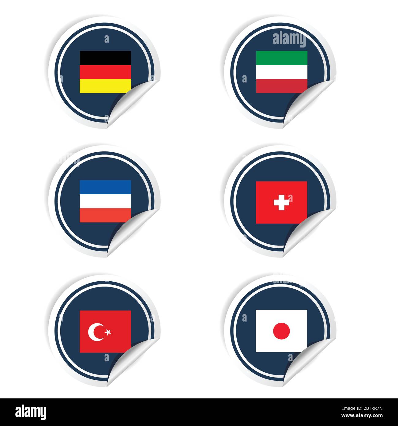 sticker of flags color vector illustration Stock Vector Image & Art - Alamy