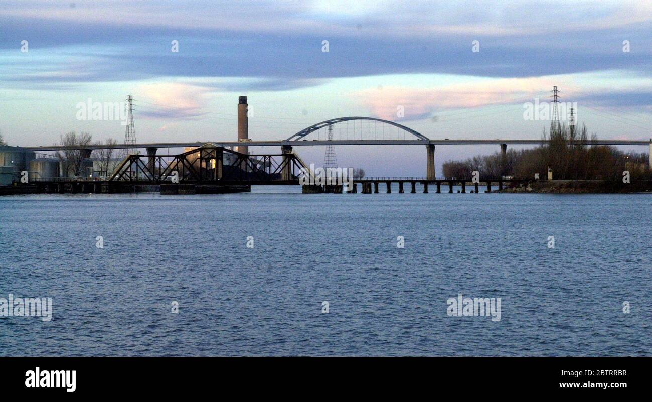 The Leo Frigo Memorial Bridge on the north side of Green Bay, Wisc ...