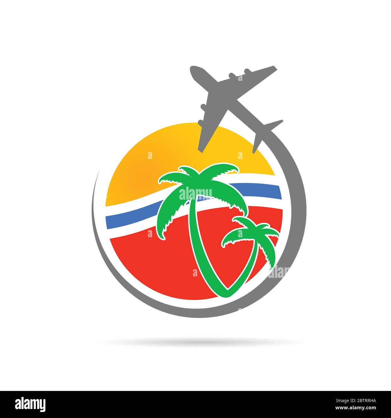 travel sign vector with airplane in colorful Stock Vector Image & Art ...