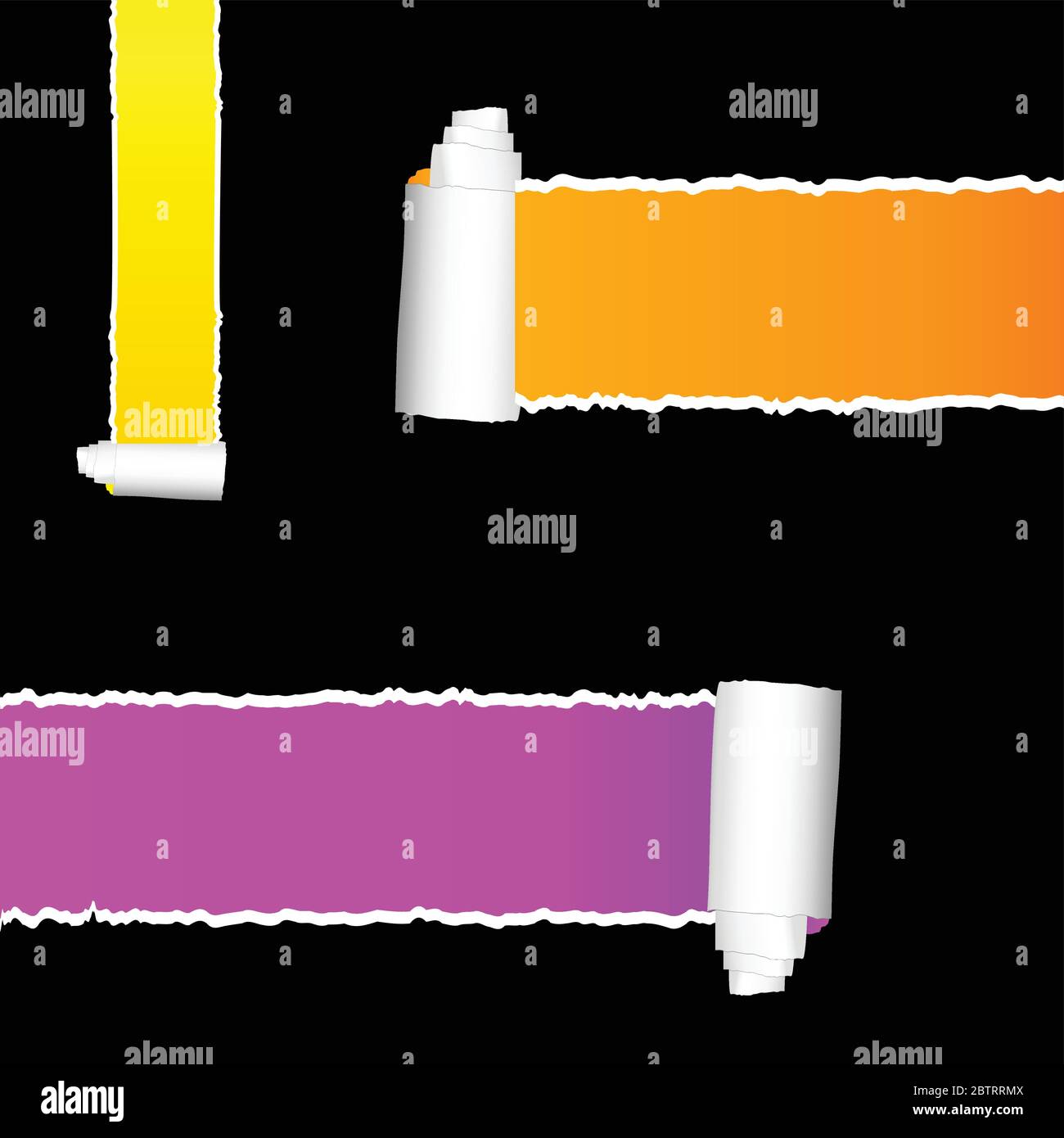 tearing paper set vector on black background Stock Vector Image & Art ...