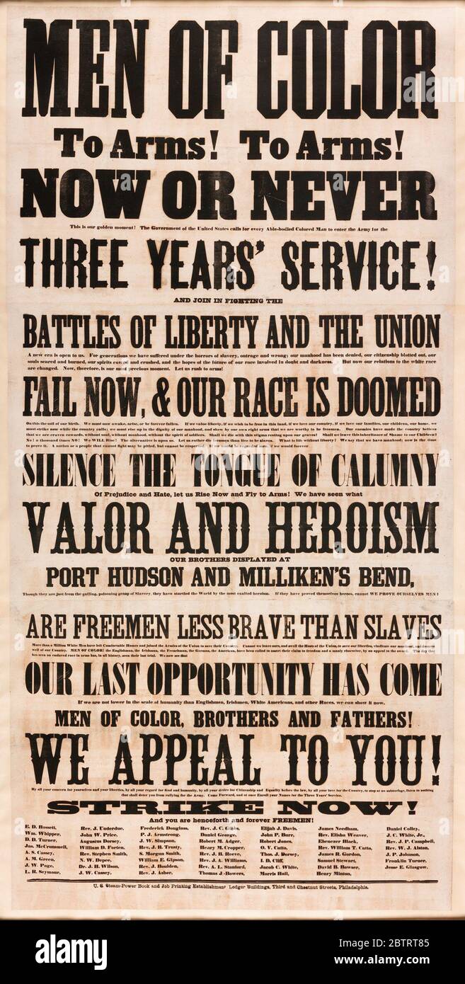 Men of color to arms broadside hi-res stock photography and images - Alamy