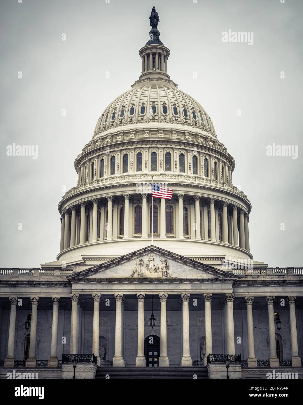 The Neoclassical style dome of the United States Capitol building ...