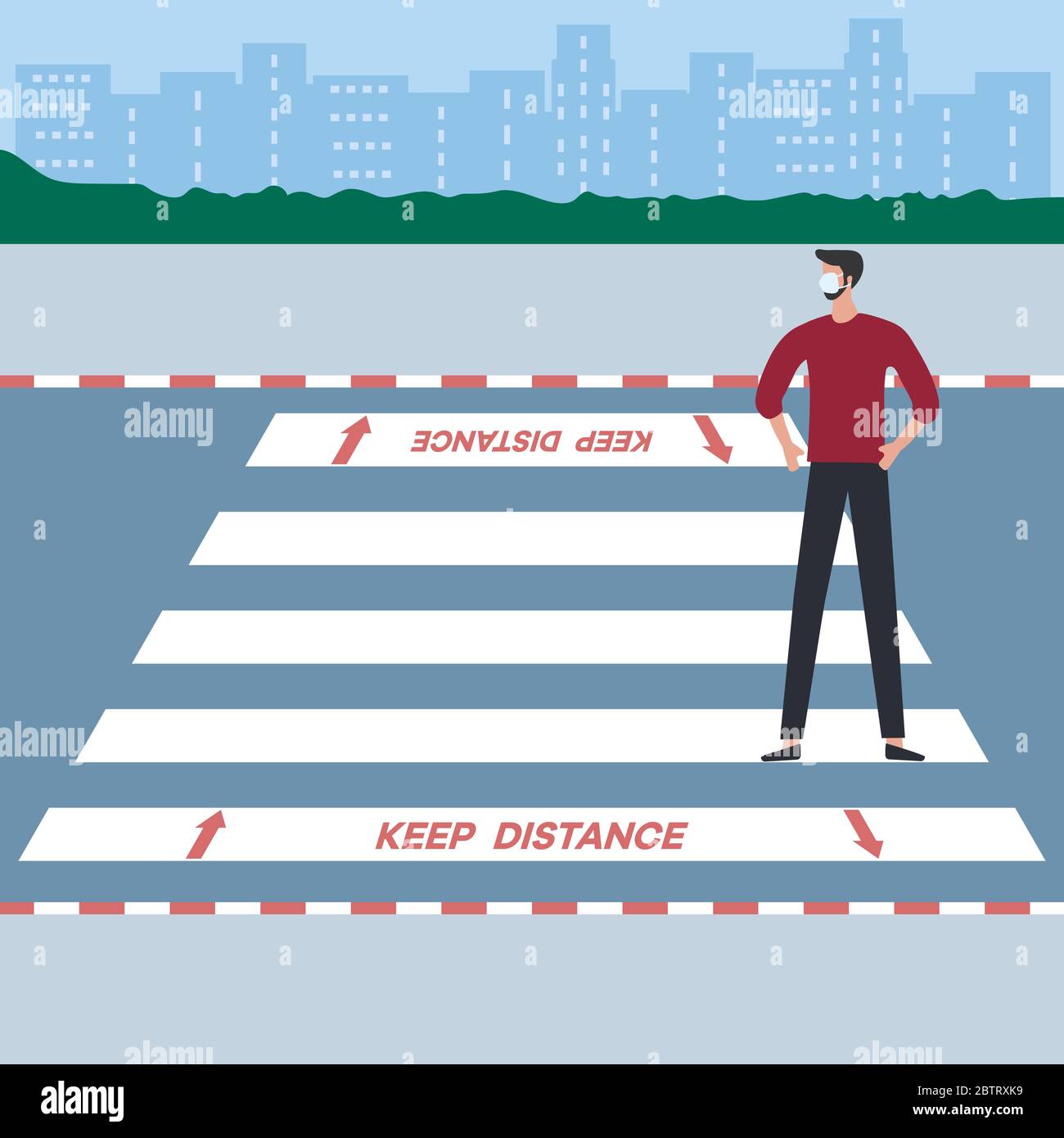 Pedestrian separation Stock Vector Images - Alamy