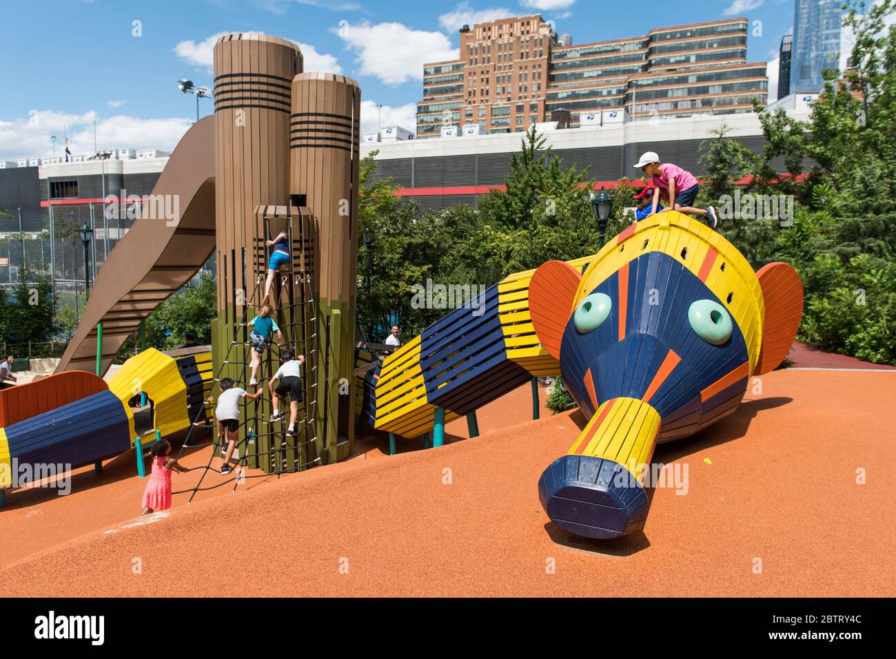 New York City, New York - August 10, 2019: Chelsea Waterside Park, NYC ...