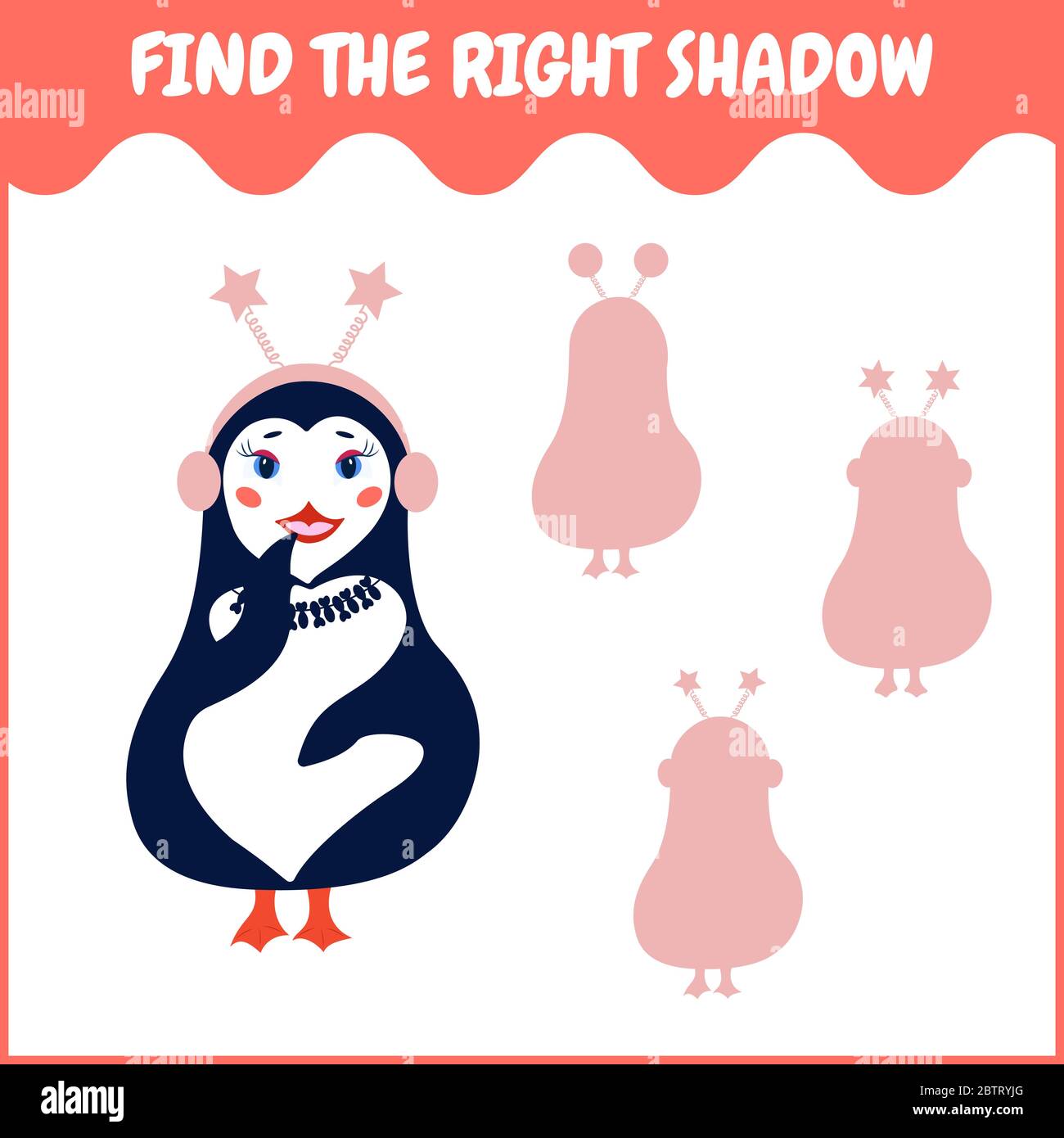 Shadow matching game for kids. Find the right, correct shadow task ...
