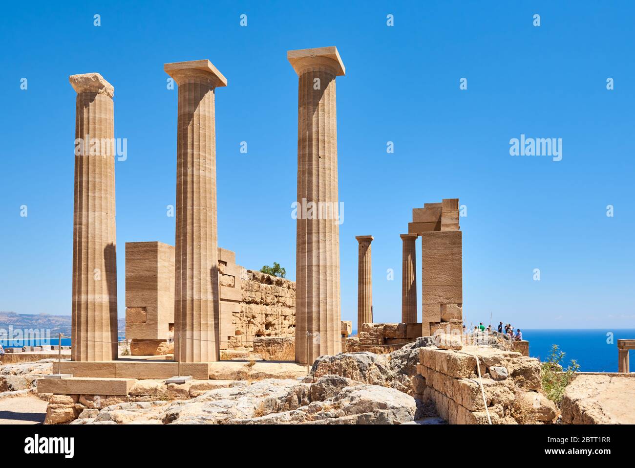 RHODES, GREECE - May 14, 2018: Ancient columns in the acropolis of ...