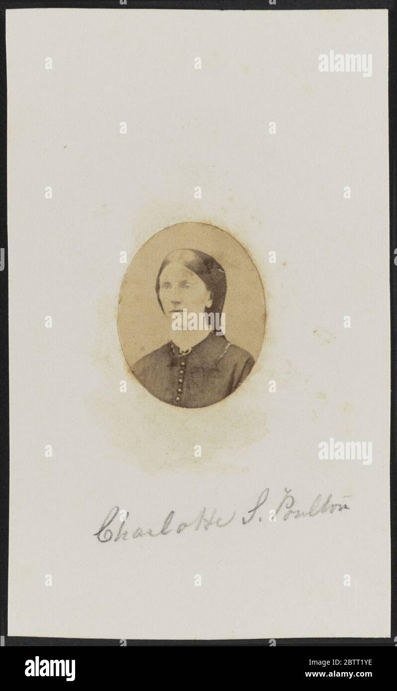 Albumen portrait of Charlotte S Poulton mounted on paper. Albumen print ...
