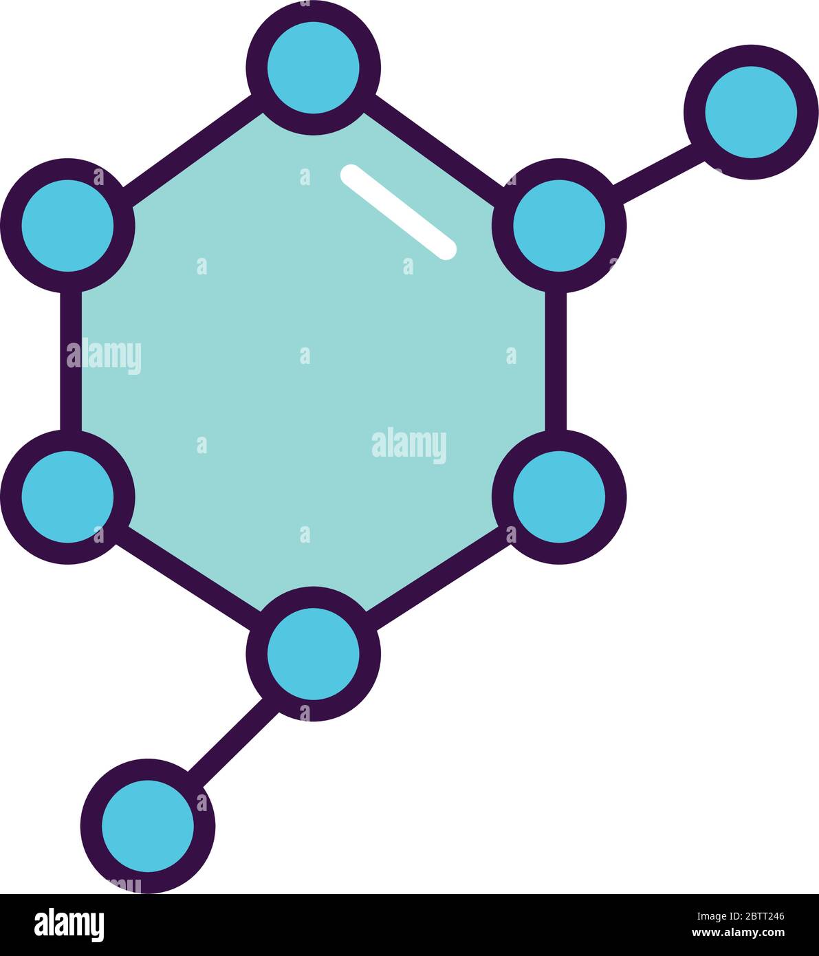 chemical bonds icon over white background, line color style, vector ...