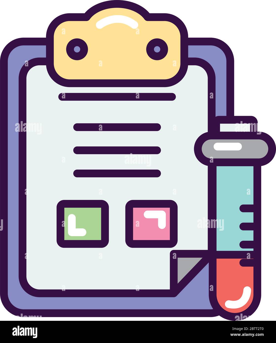 medical analysis report icon over white background, line color style ...