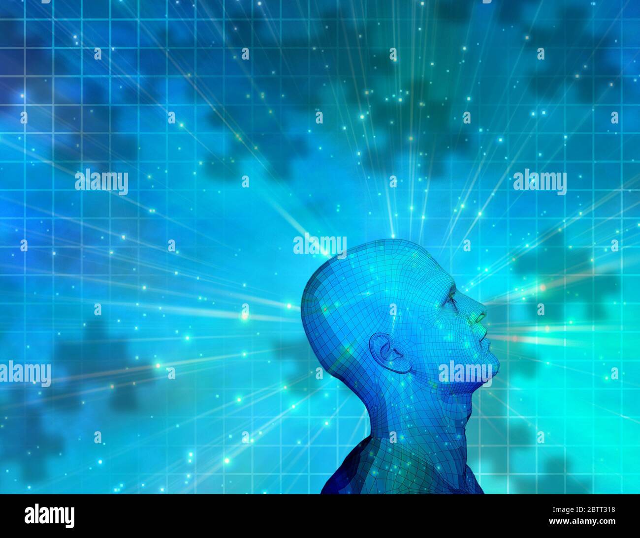 Thinking. Digital model of man Stock Photo - Alamy