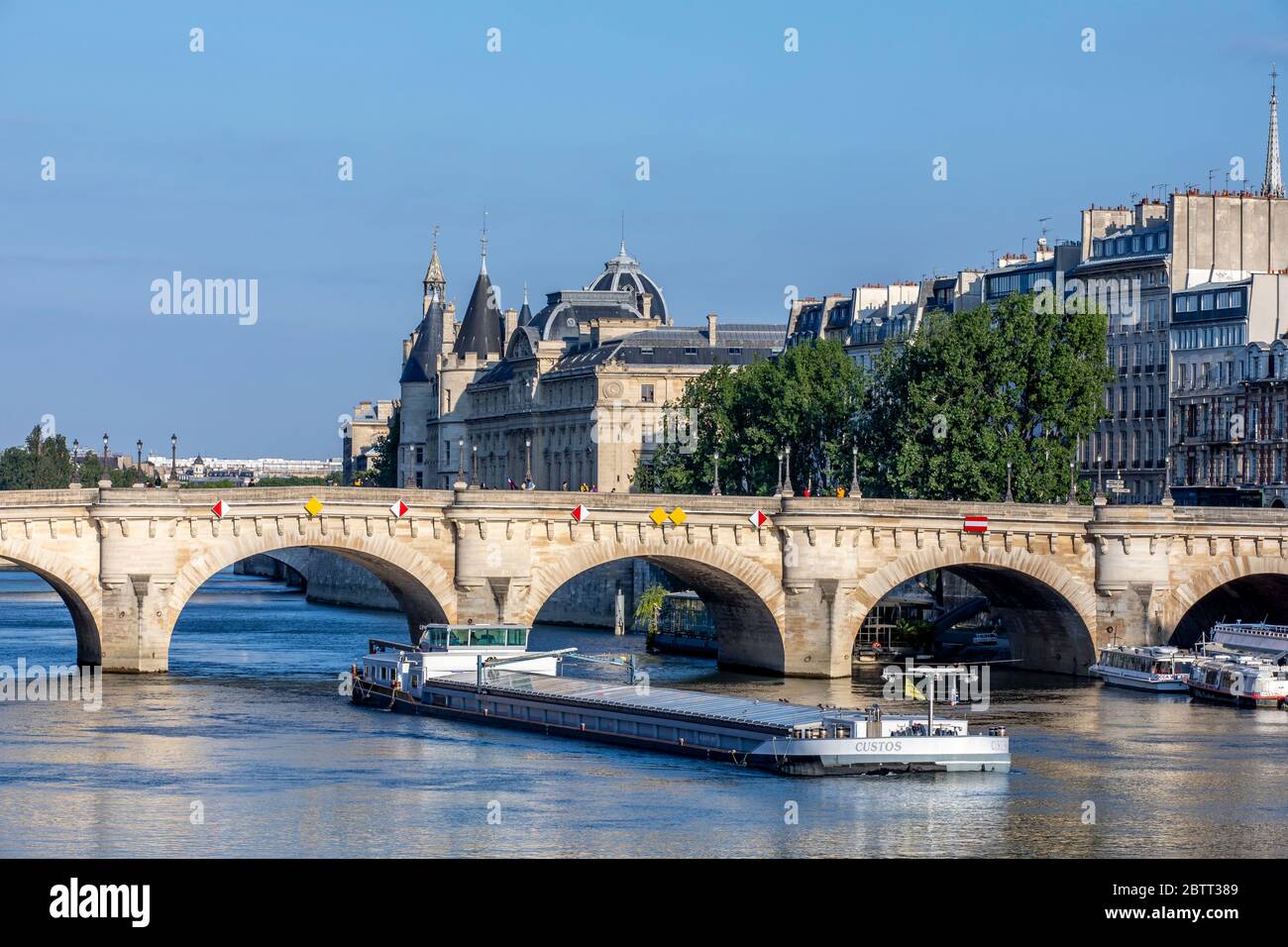 Paris, France - May 14, 2020: View of Pont neuf bridge, oldest bridge ...