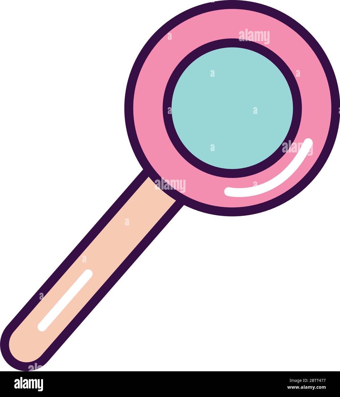 magnifying glass icon over white background, line color style, vector ...