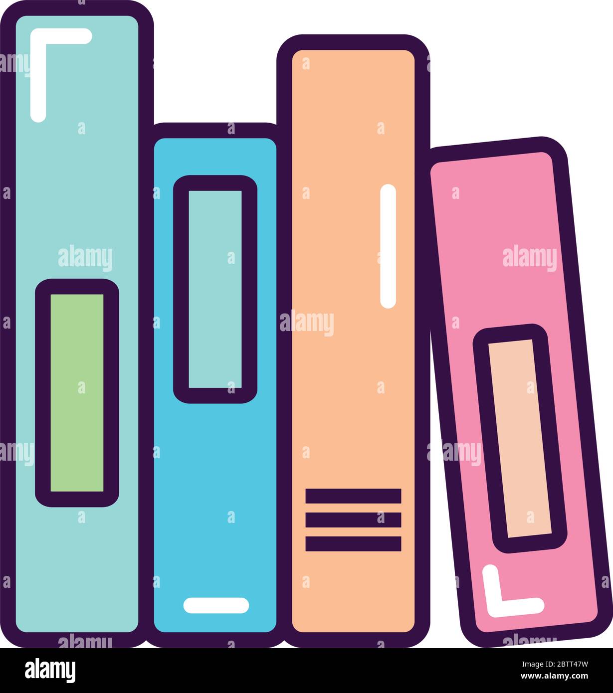 academic books icon over white background, line color style, vector ...