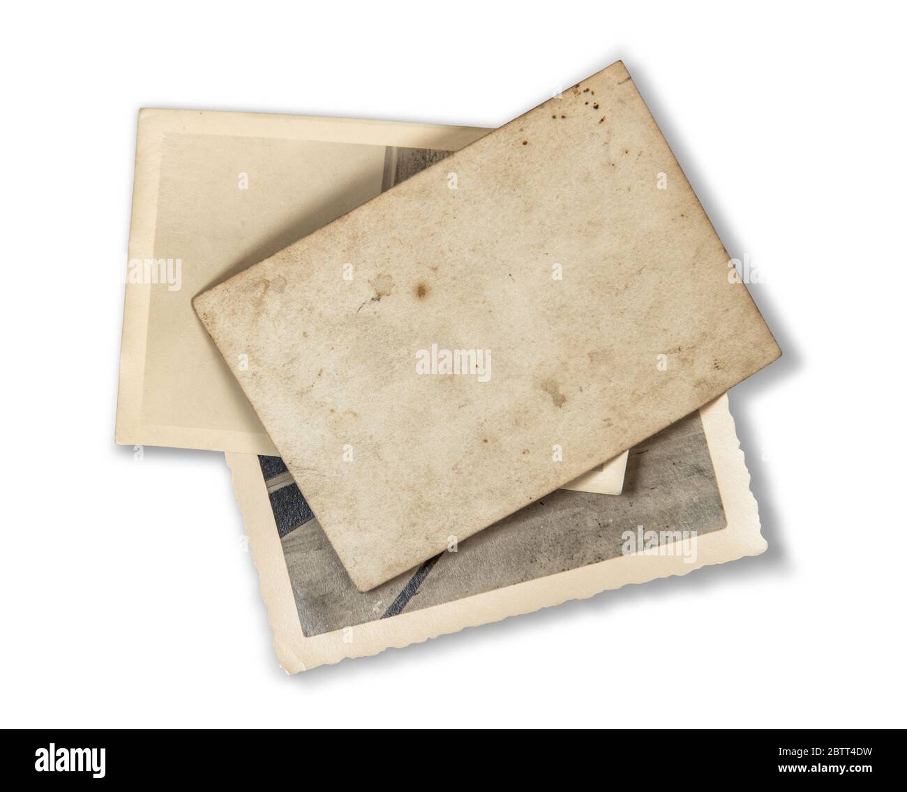 Used paper cards isolated on white background Stock Photo - Alamy