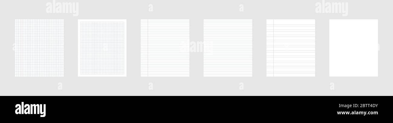 Creative vector illustration of realistic square, lined paper blank ...