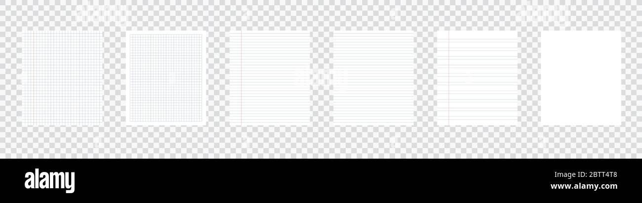 Creative vector illustration of realistic square, lined paper blank ...