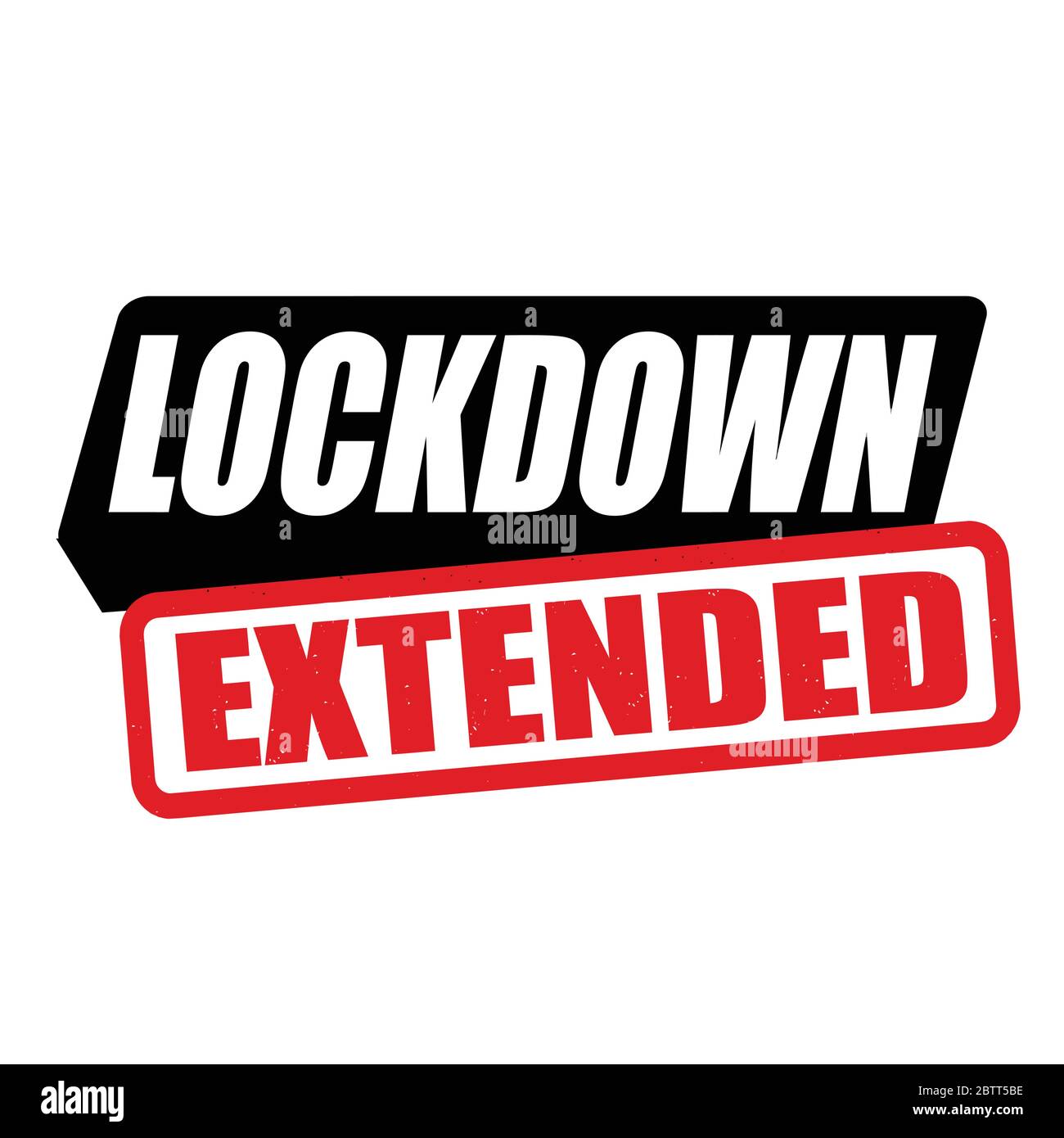 Lockdown extended sign or stamp on white background, vector ...