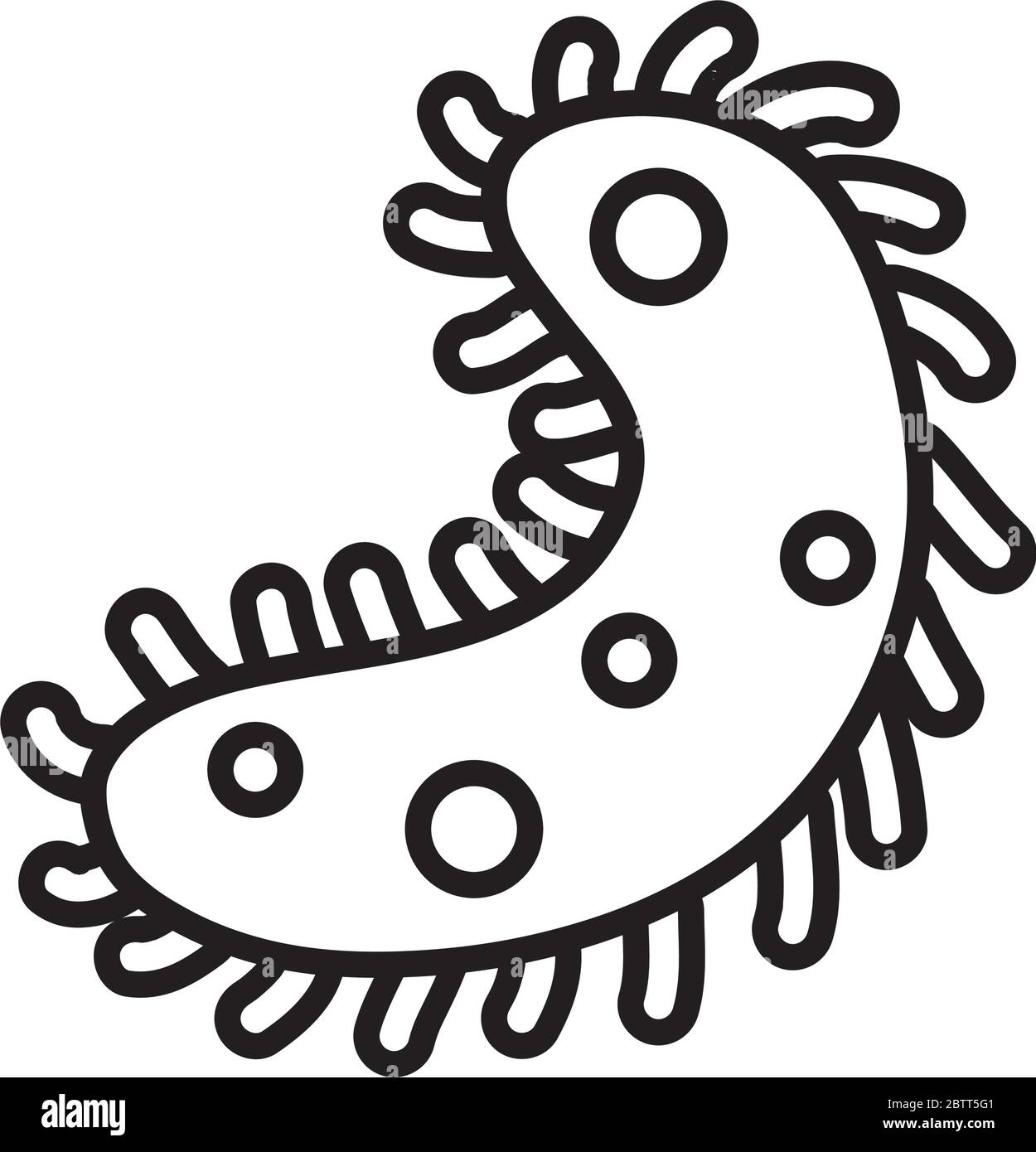 bacteria germ icon over white background, line style, vector ...