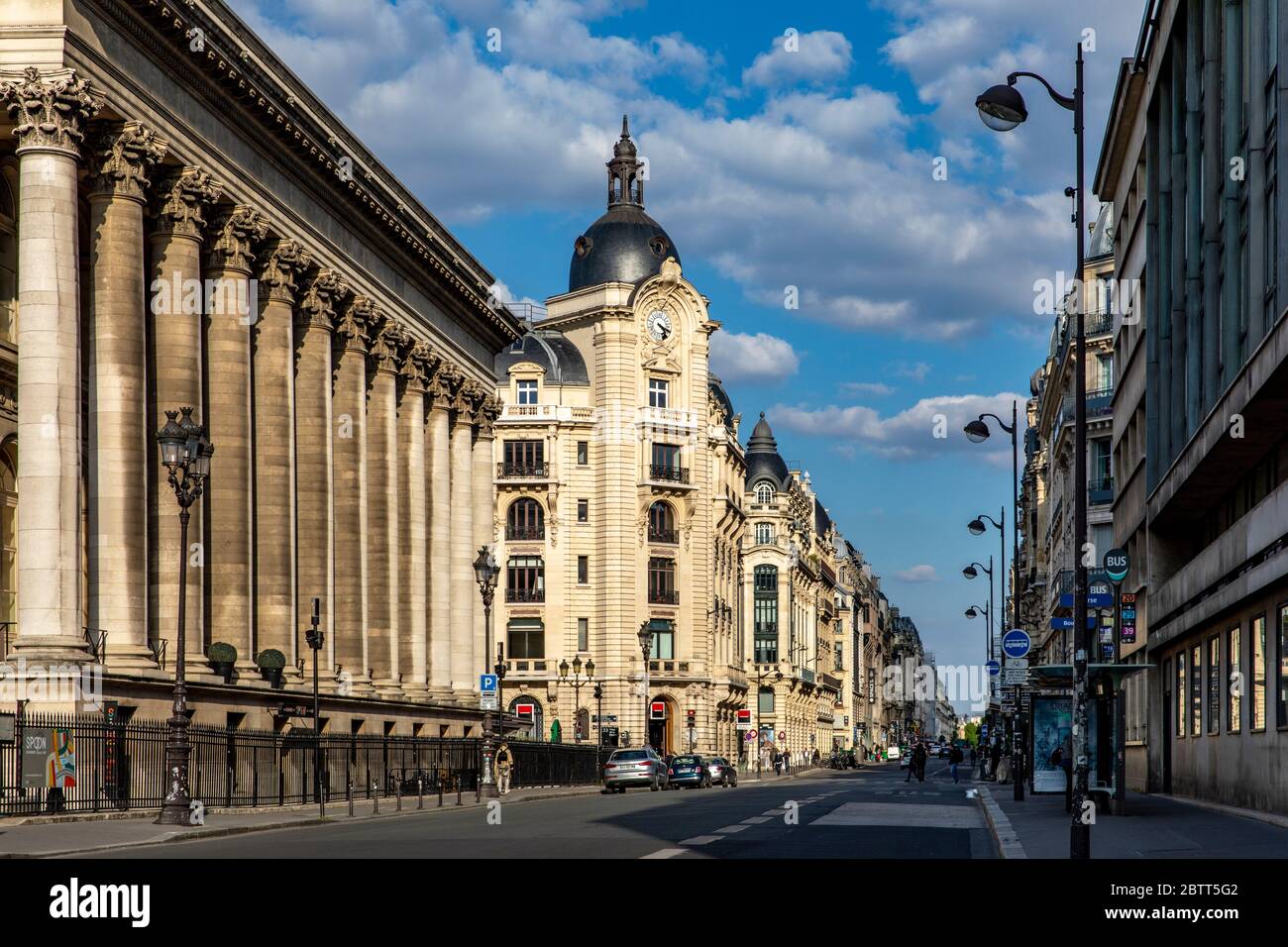 Paris, France - May 14, 2020: Haussmann buildings in Reaumur street and ...
