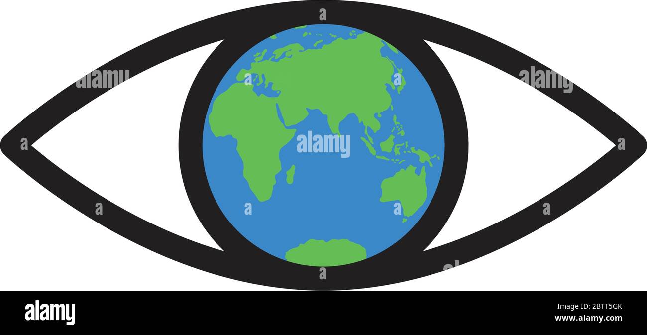 eye icon with globe icon Stock Vector Image & Art - Alamy