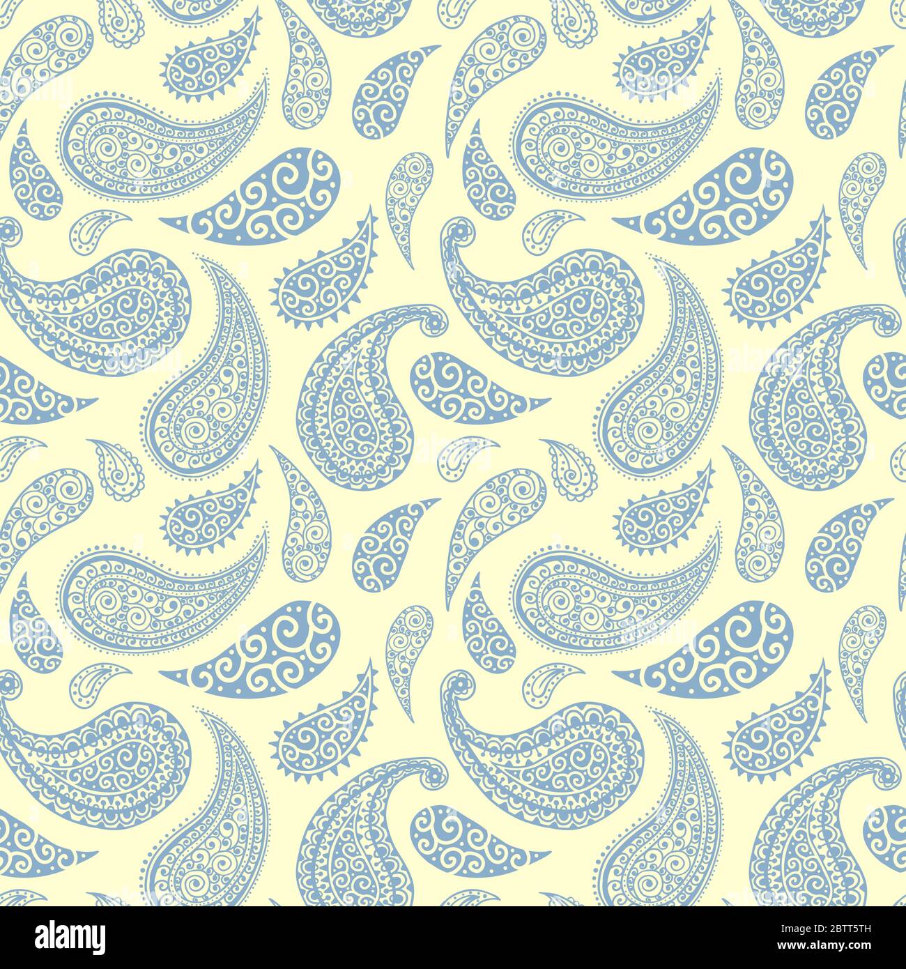 Paisley pattern light blue pale background, seamless floral ornament ...