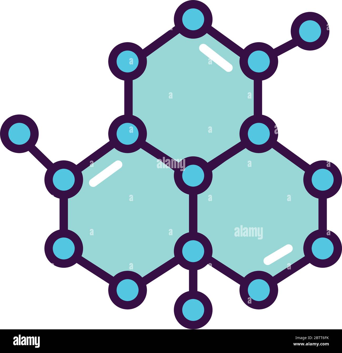 chemical bond icon over white background, line color style, vector ...