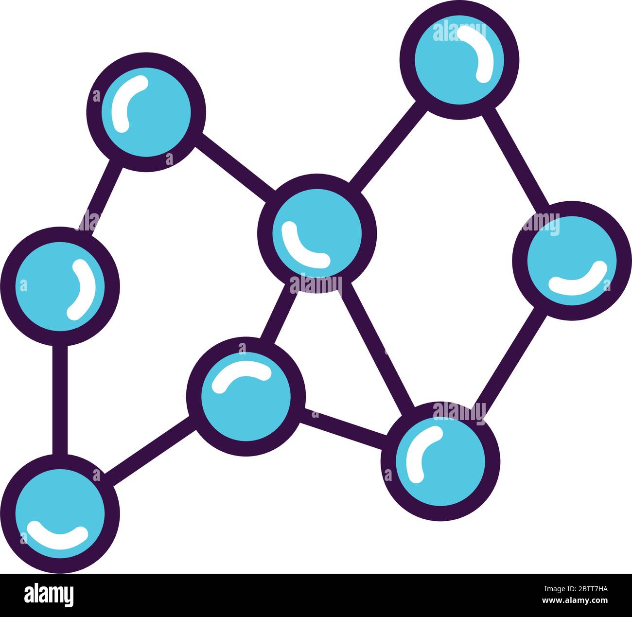 Chemical bond icon over white background, line color style, vector ...