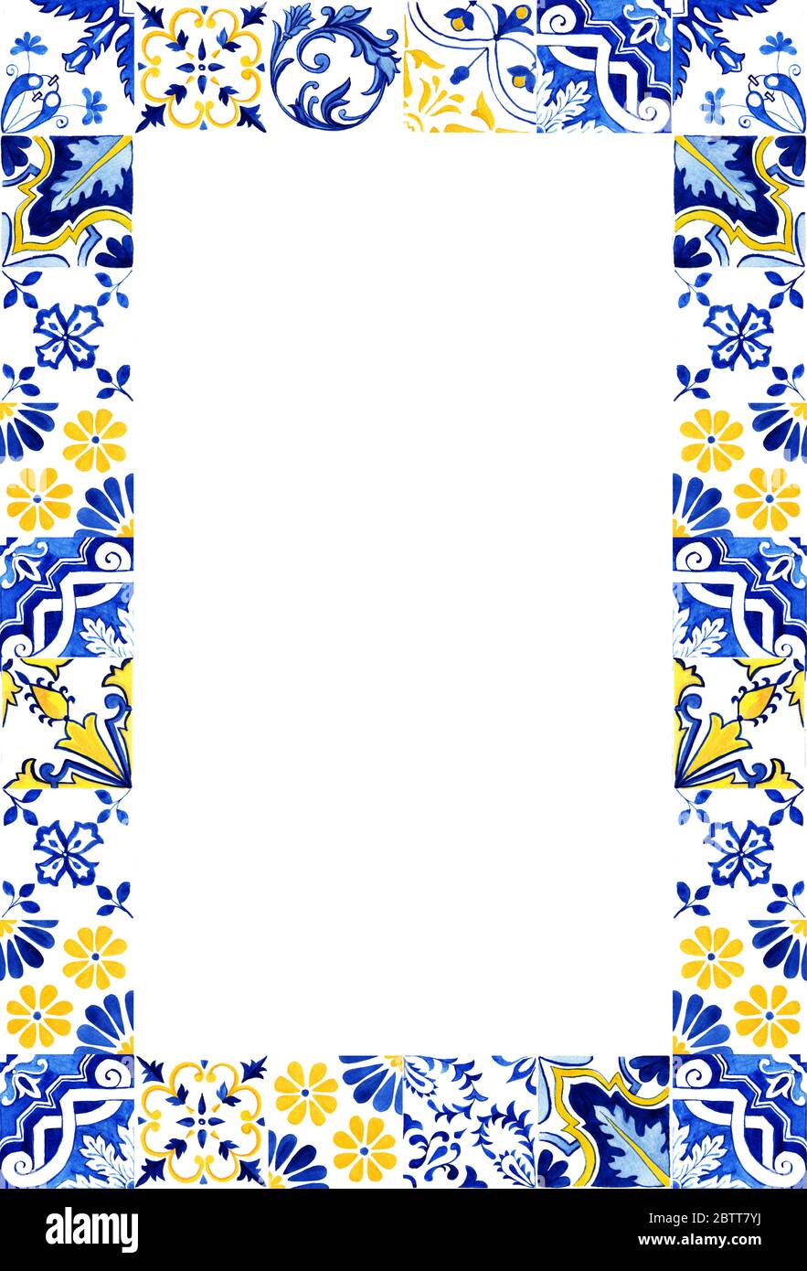 Portuguese Azulejos tile frame. Traditional Portuguese Mosaic tile ...