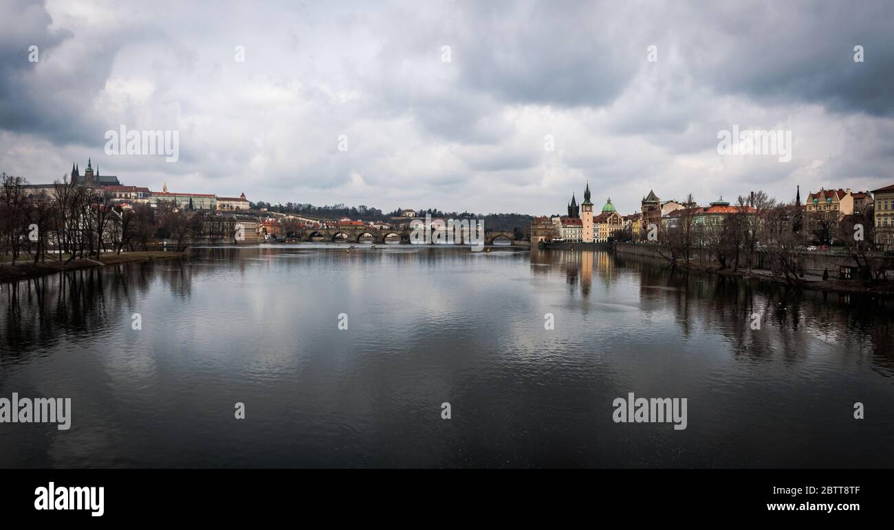 Prague city center view from the river Stock Photo - Alamy